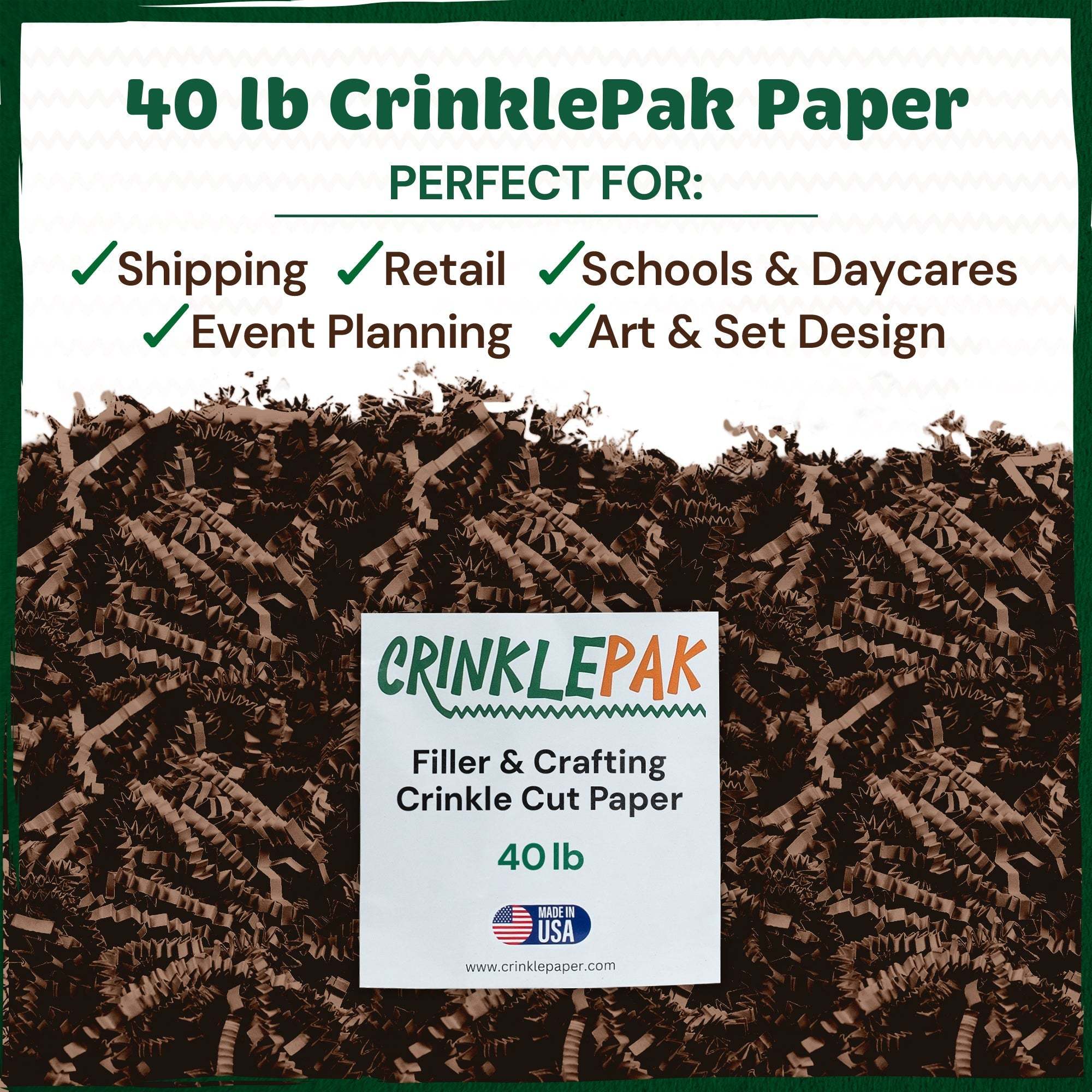 Chocolate Crinkle Paper Filler - Earthy Packaging for Natural Branding ...